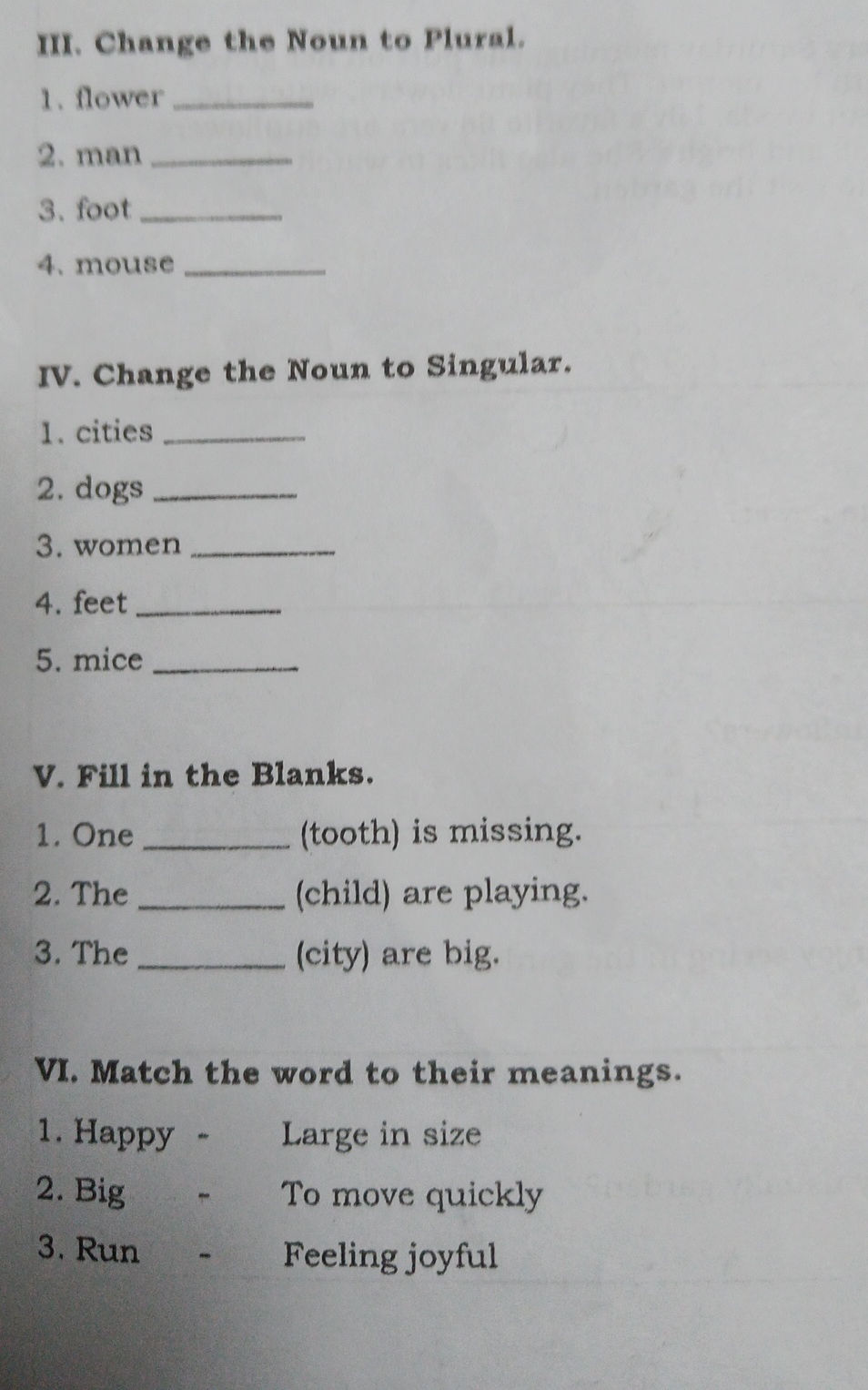 III. Change the Noun to Plural. 1. flower | StudyX