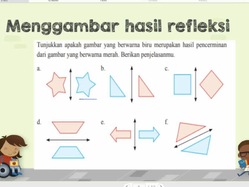 Menggambar hasil refleksi Tunjukkan apakah | StudyX