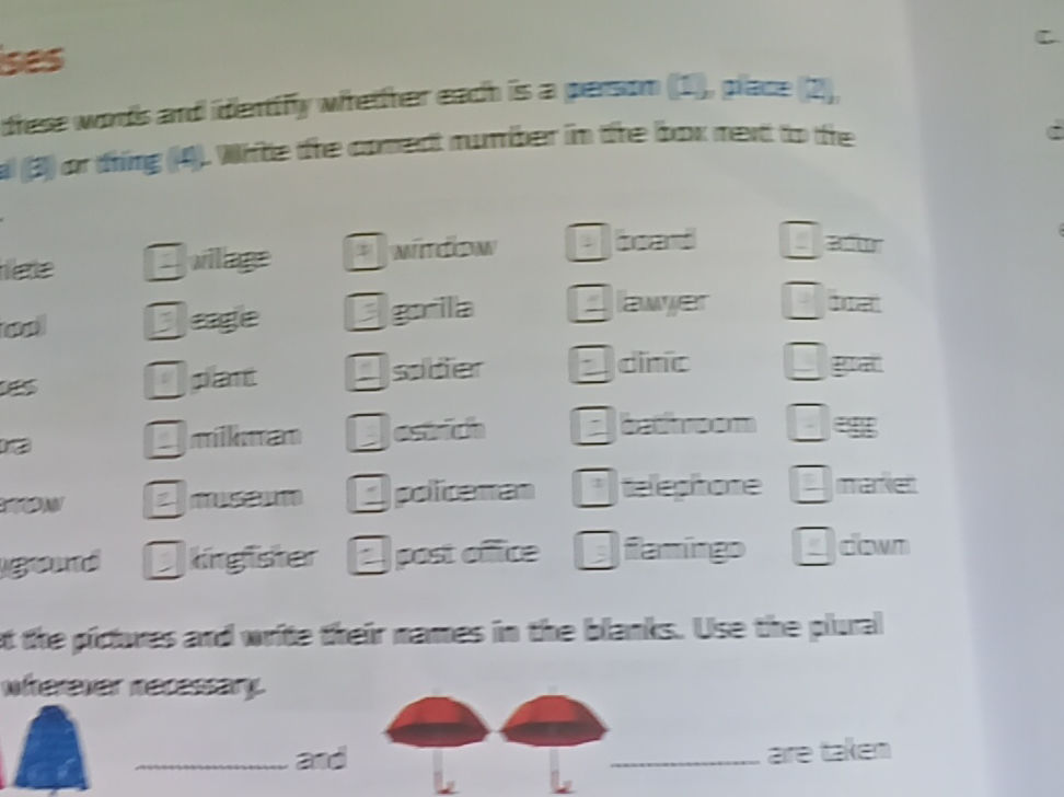 Identify whether each word is a person (1), | StudyX