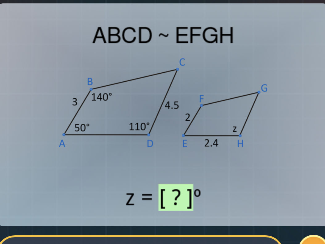 Similar Parallelograms: Find Angle z | StudyX
