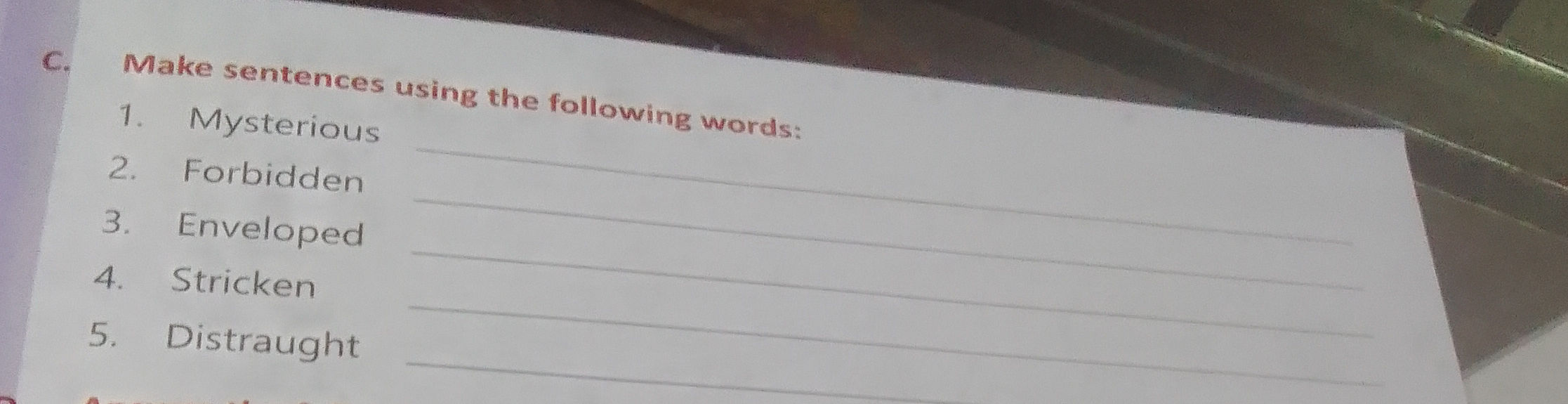 C. Make sentences using the following words: | StudyX
