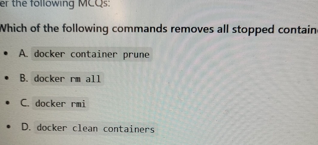 Which of the following commands removes all | StudyX