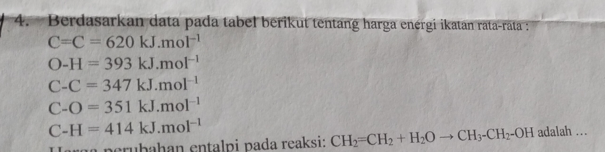 Berdasarkan data pada tabel berikut tentang | StudyX