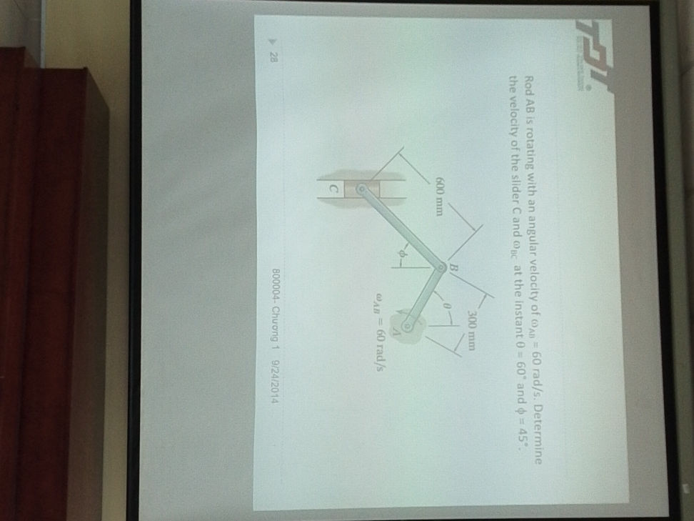 Rod AB is rotating with an angular velocity | StudyX