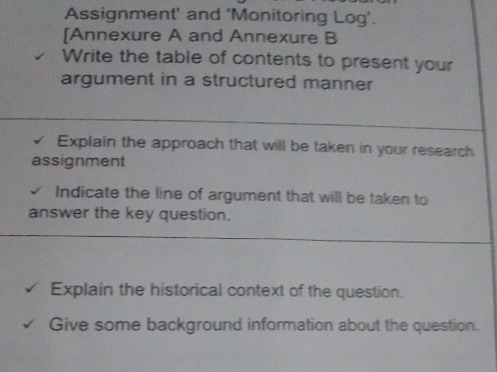 Write the table of contents to present your | StudyX