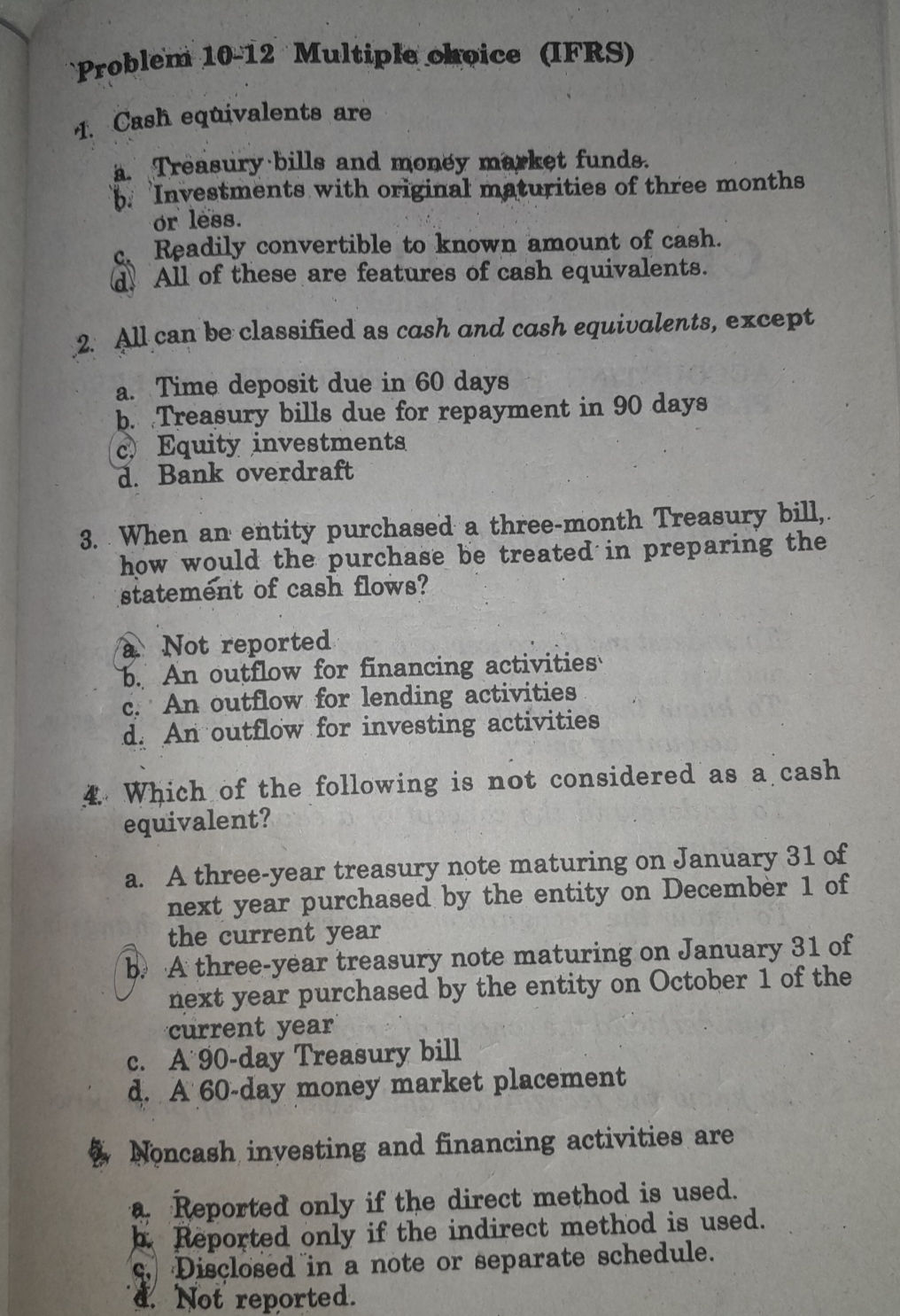 Problem 10-12 Multiple choice (IFRS) 1. | StudyX
