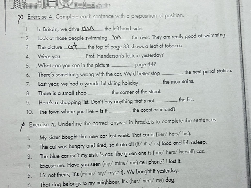 Exercise 4. Complete each sentence with a | StudyX