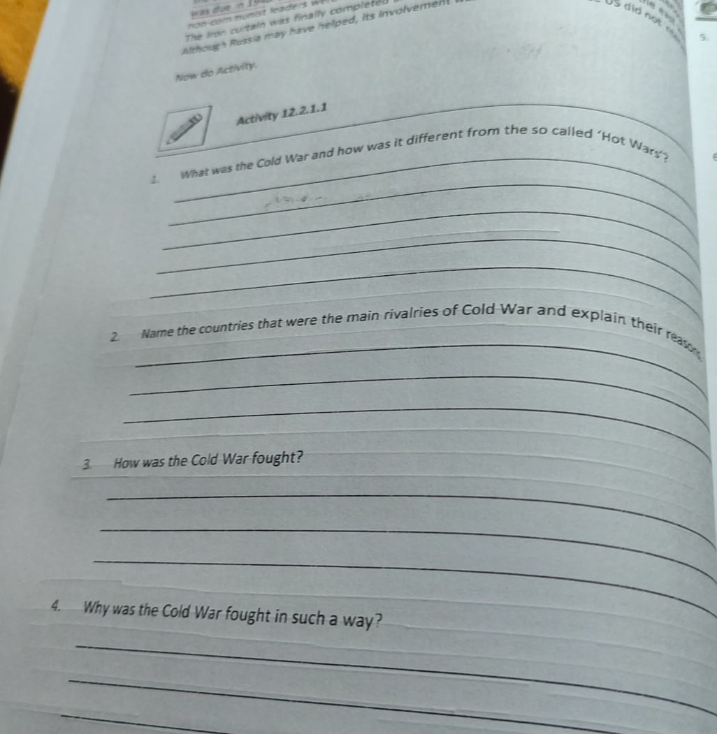 1. What was the Cold War and how was it | StudyX