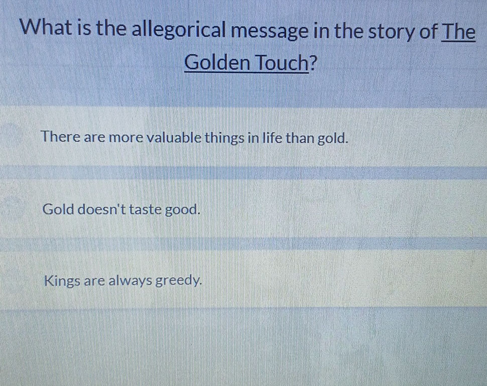 What is the allegorical message in the story | StudyX