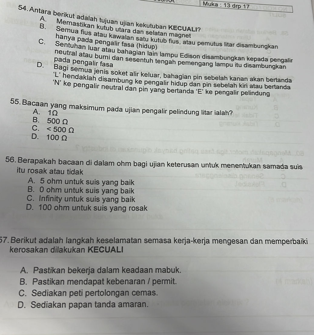 54. Antara berikut adalah tujuan ujian | StudyX