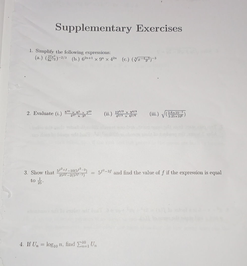 1. Simplify the following expressions: (a.) | StudyX