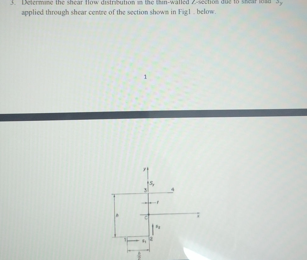 3. Determine the shear flow distribution in | StudyX