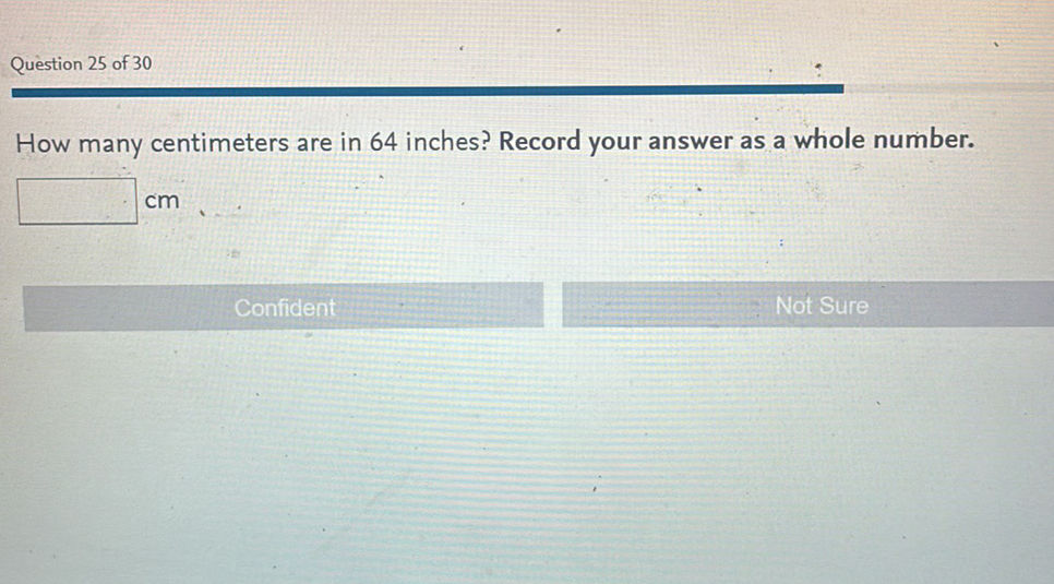How many centimeters are in 64 inches? | StudyX