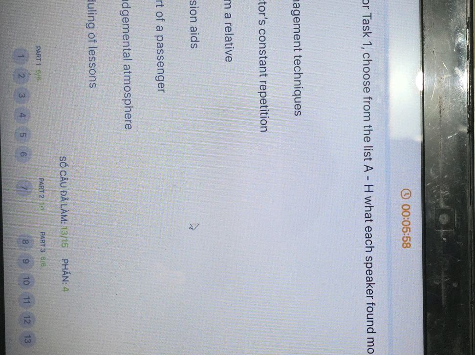 or Task 1, choose from the list A - H what | StudyX