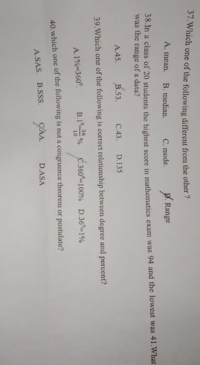 37. Which one of the following different | StudyX