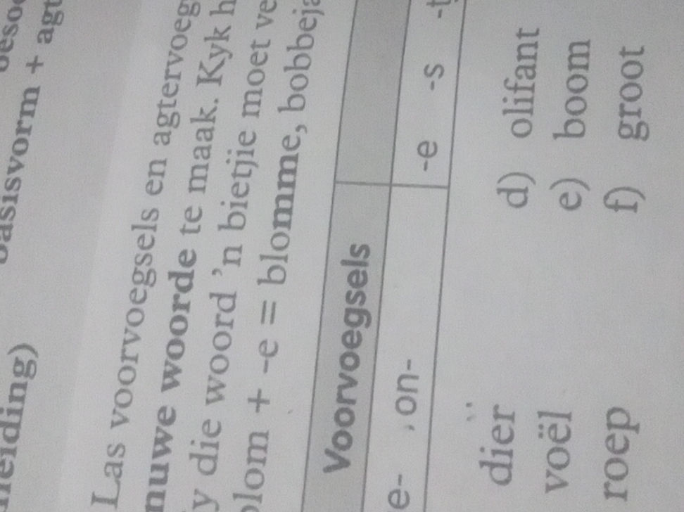 Las voorvoegsels en agtervoeg nuwe woorde te | StudyX
