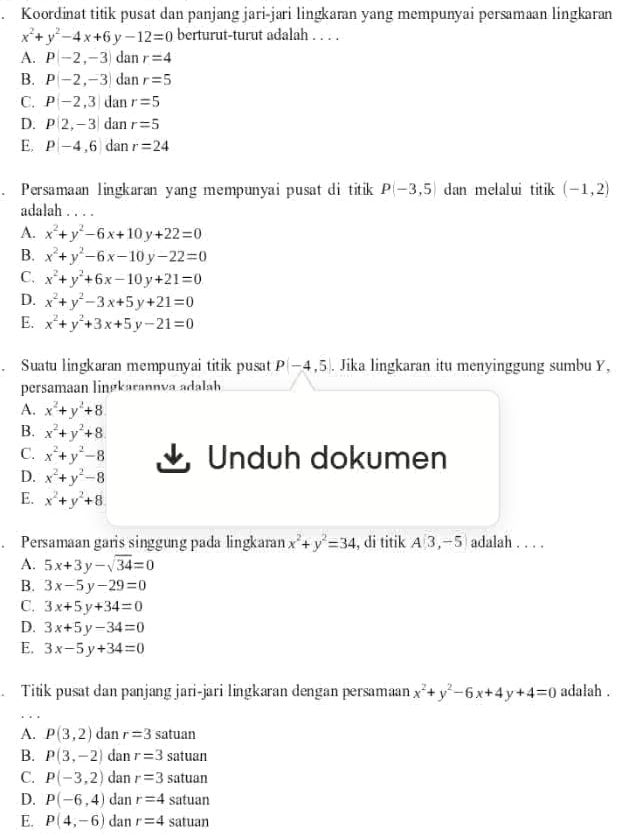 1. Koordinat titik pusat dan panjang | StudyX
