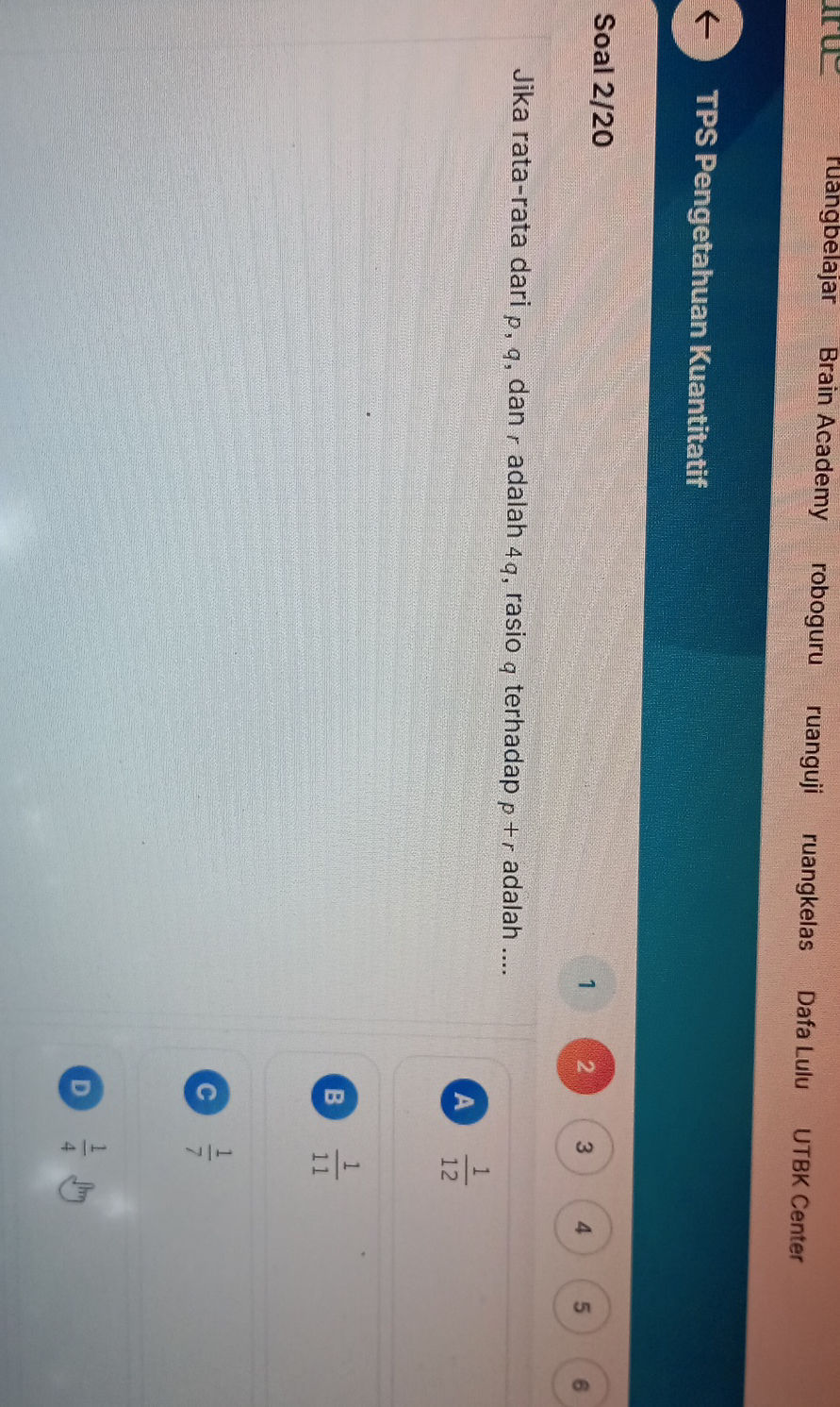 Jika rata-rata dari p, q, dan r adalah 4q, | StudyX