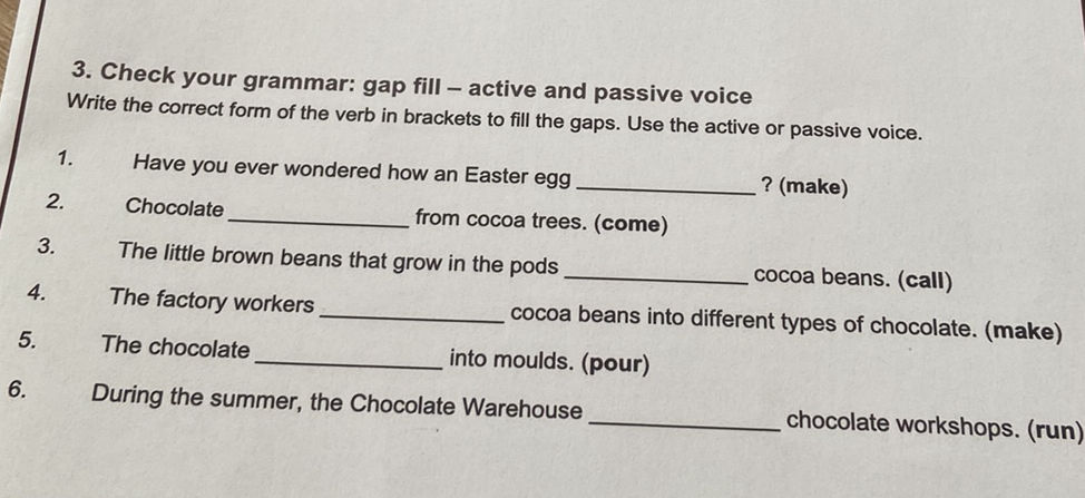 3. Check your grammar: gap fill - active and | StudyX