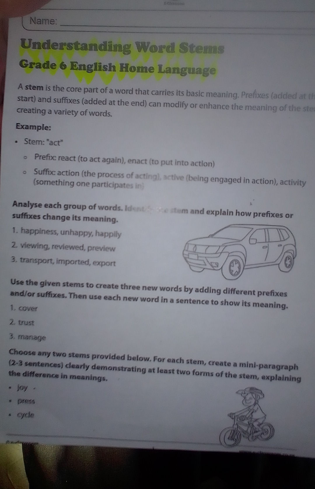 Analyse each group of words. Identify the | StudyX