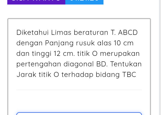 Diketahui Limas beraturan T. ABCD dengan | StudyX