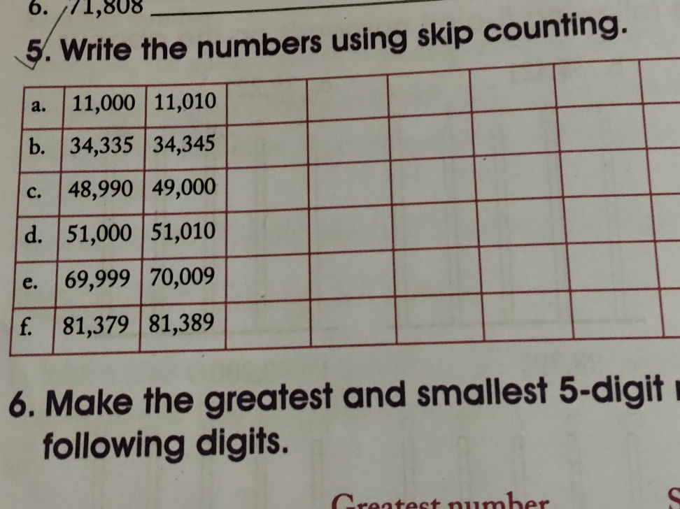 5. Write the numbers using skip counting. | StudyX
