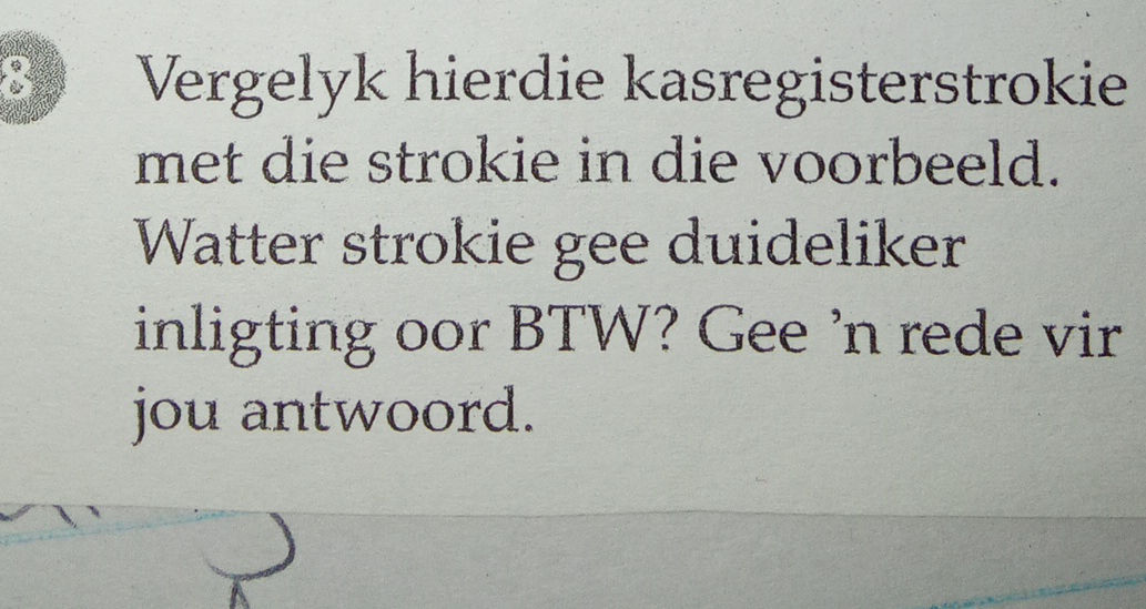 Vergelyk hierdie kasregisterstrokie met die | StudyX