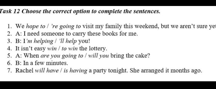 Task 12 Choose the correct option to | StudyX