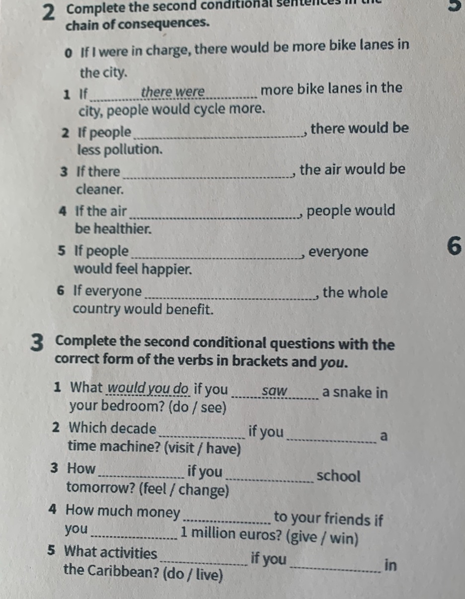 2 Complete the second conditional sentences | StudyX