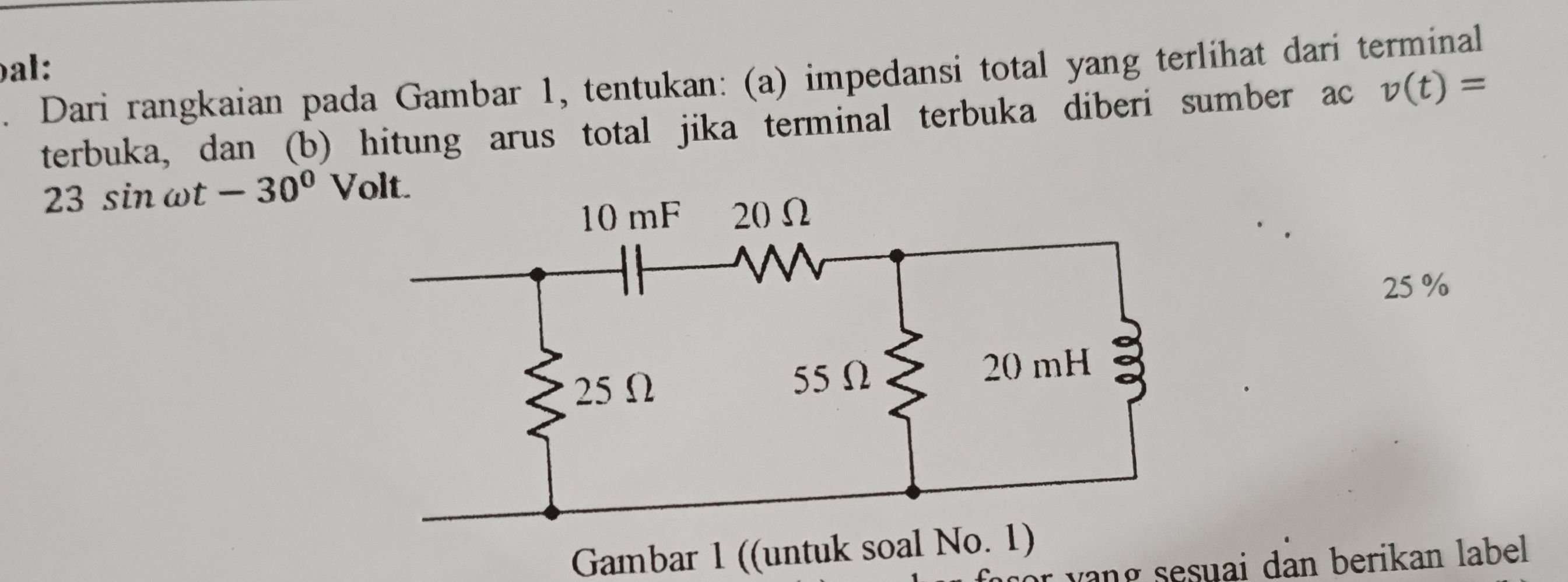 Dari rangkaian pada Gambar 1, tentukan: (a) | StudyX