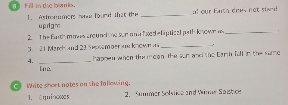 B Fill in the blanks. 1. Astronomers have | StudyX