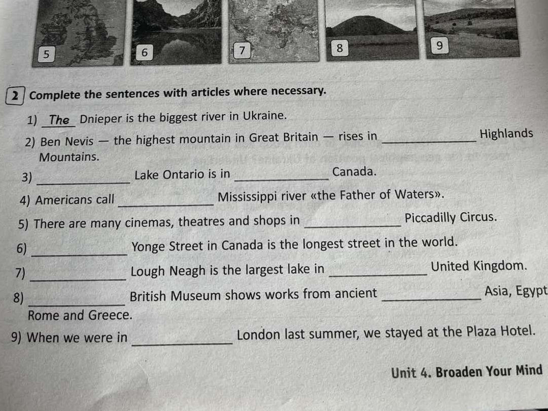 2 Complete the sentences with articles where | StudyX