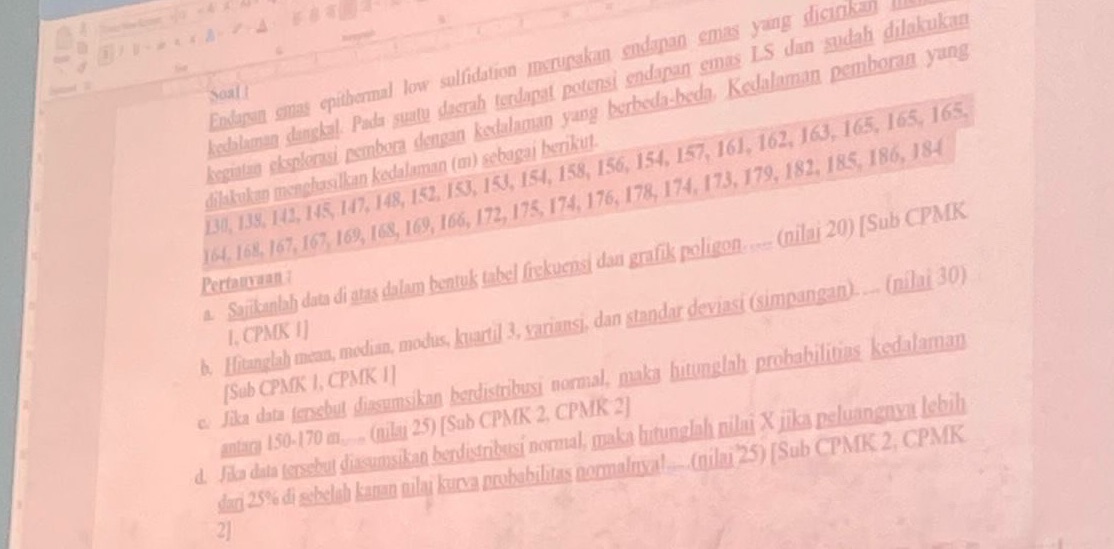 Soal: Endapan emas epithermal low | StudyX