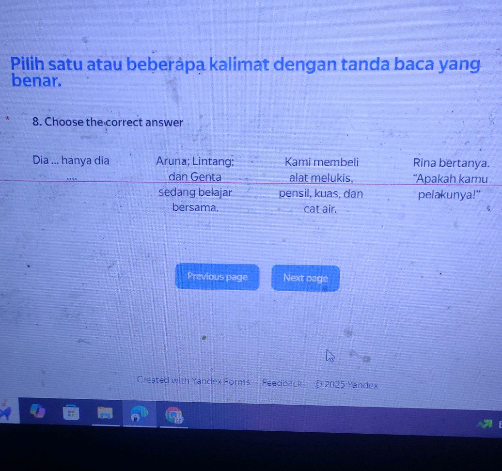 Pilih satu atau beberapa kalimat dengan | StudyX