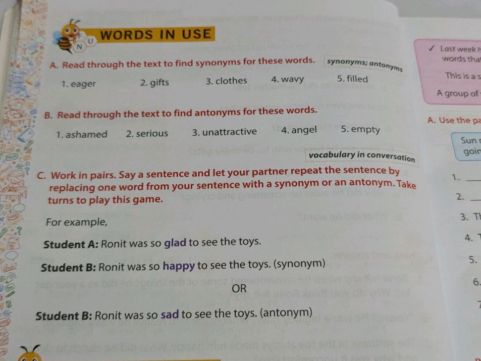 A. Read through the text to find synonyms | StudyX