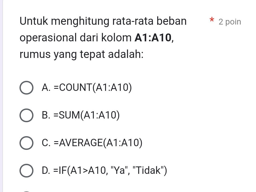 Untuk menghitung rata-rata beban operasional | StudyX