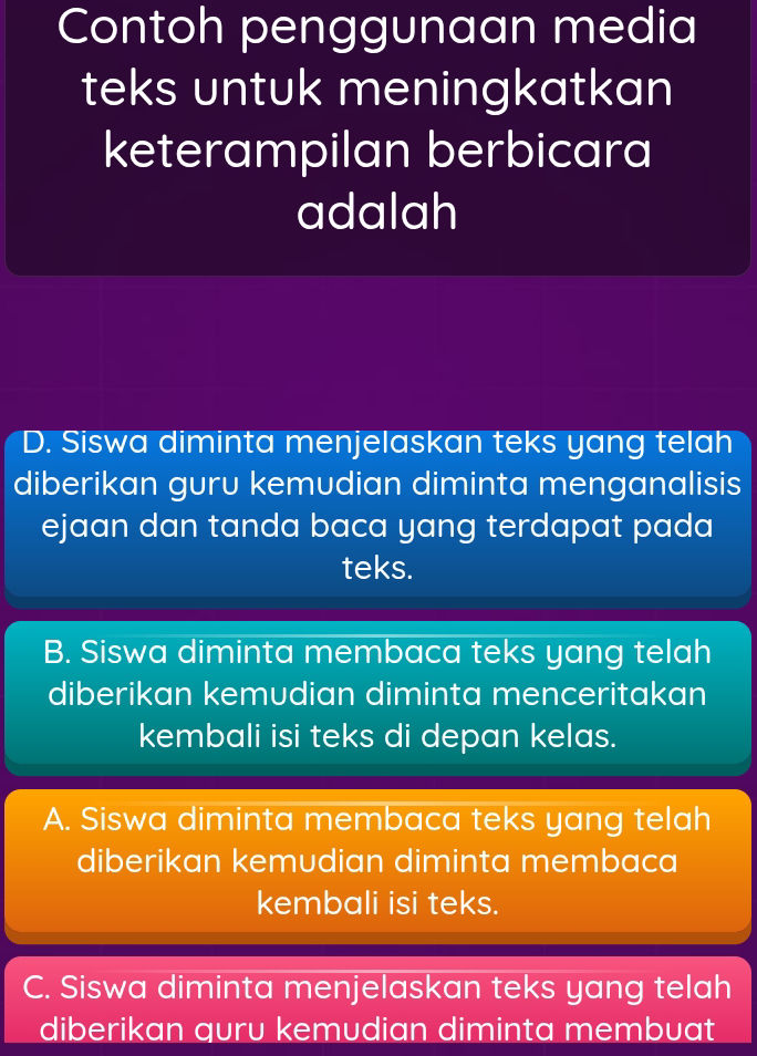 Contoh penggunaan media teks untuk | StudyX