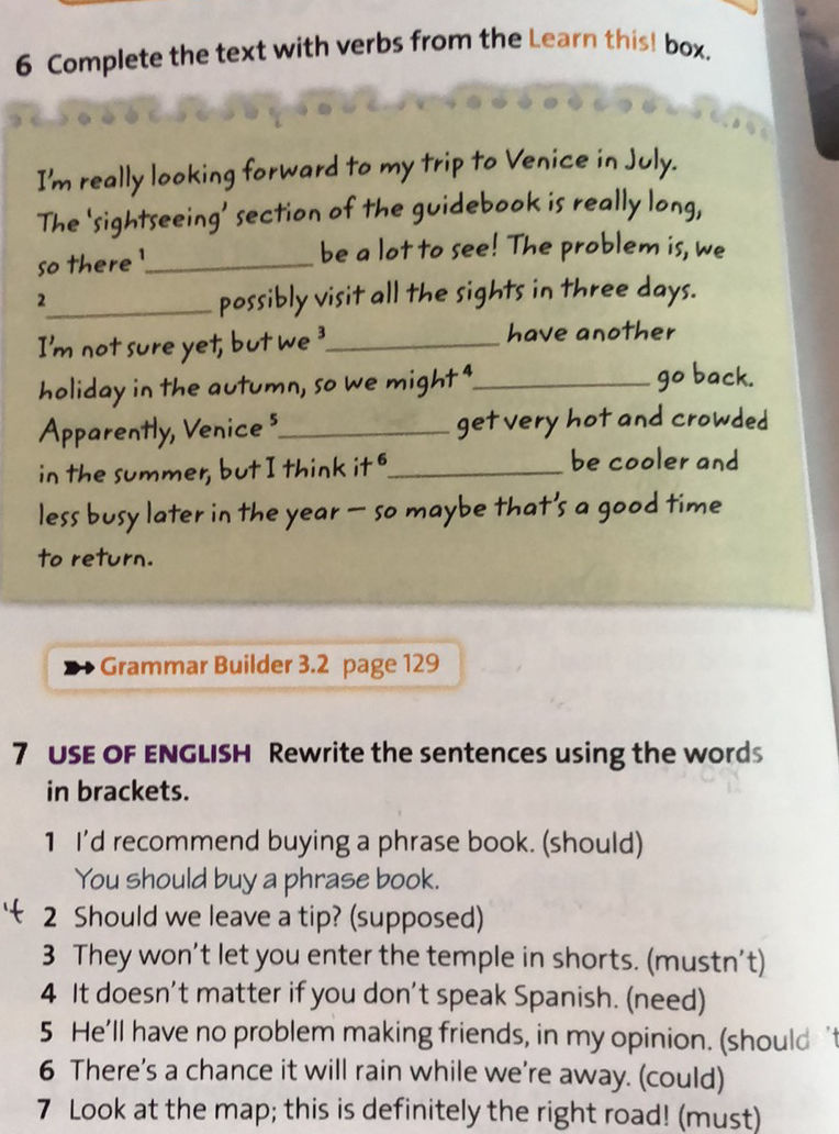 6 Complete the text with verbs from the | StudyX