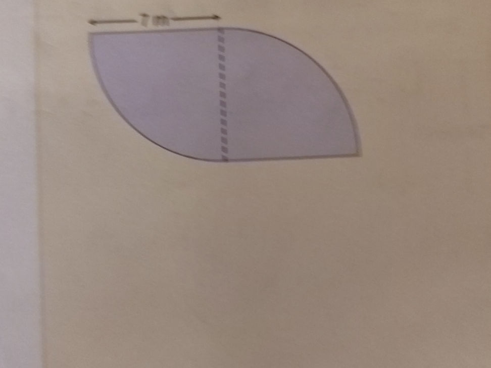 The image shows a shape with a curved side | StudyX