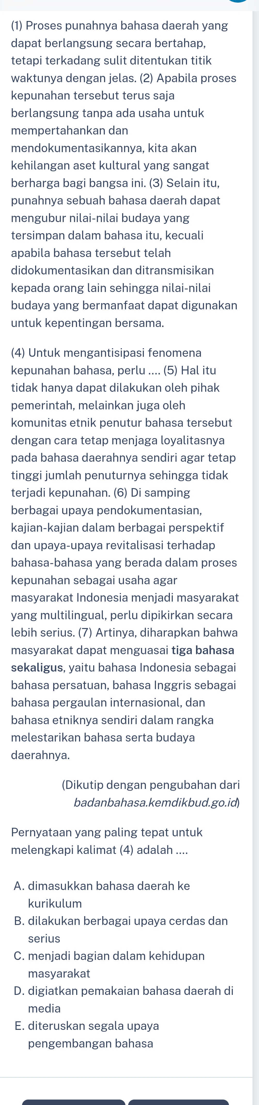 Pernyataan yang paling tepat untuk | StudyX