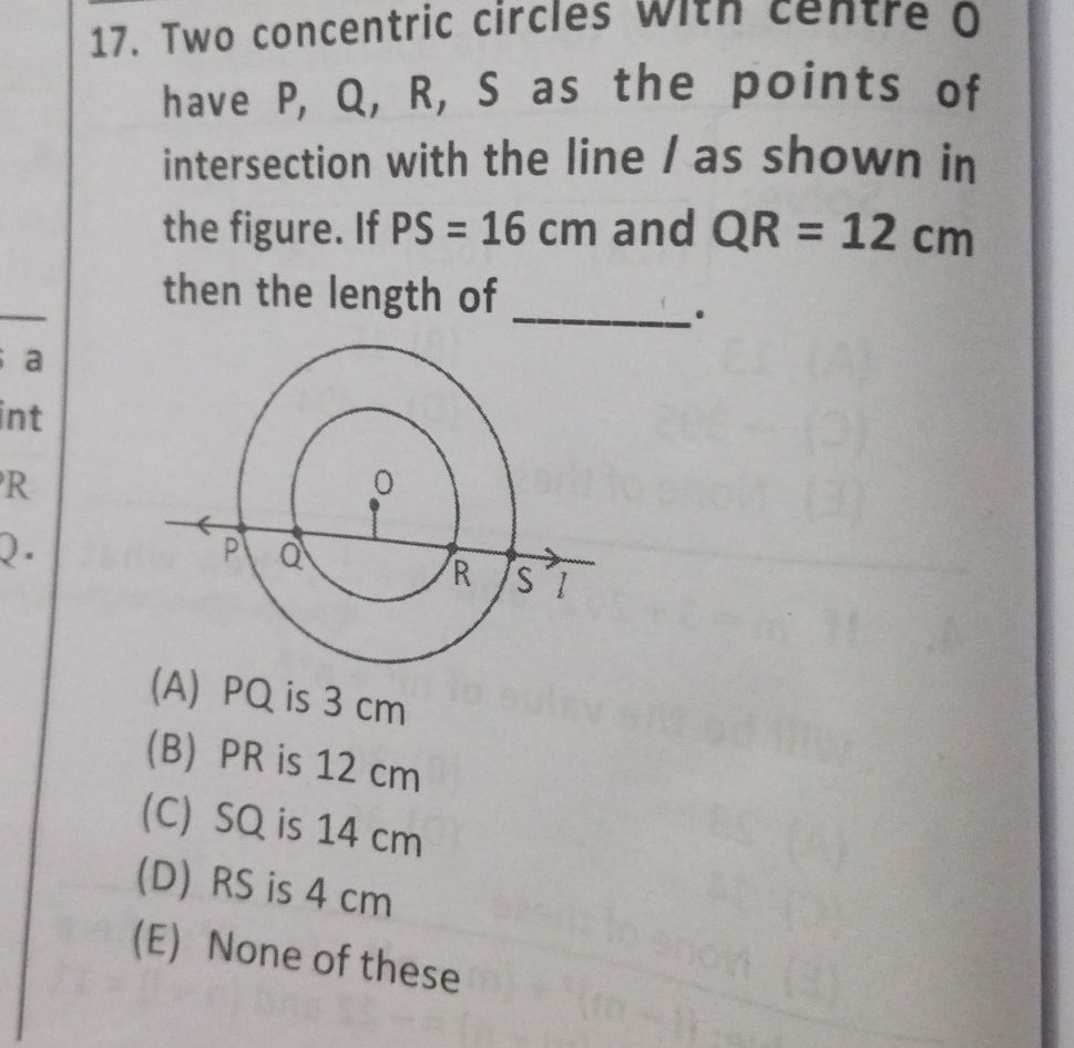 17. Two concentric circles with centre O | StudyX
