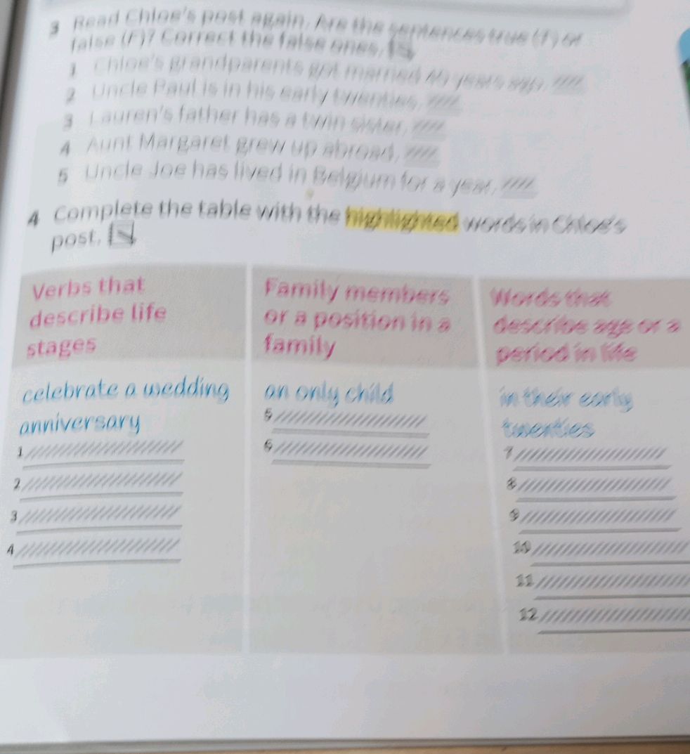 Complete the table with the highlighted | StudyX