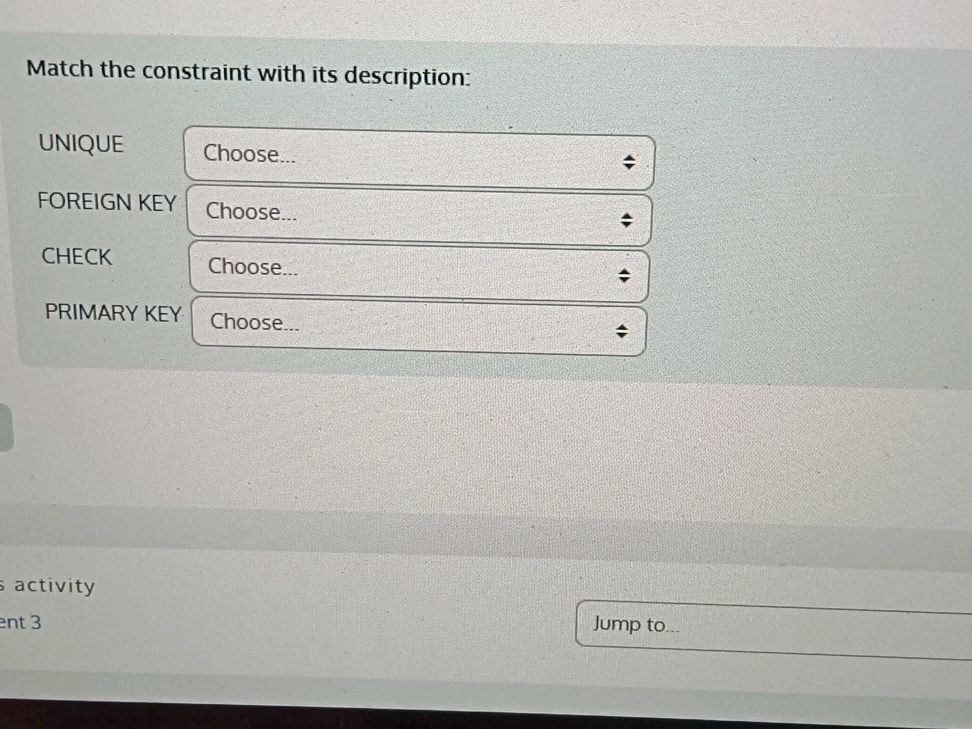 Match the constraint with its description: | StudyX