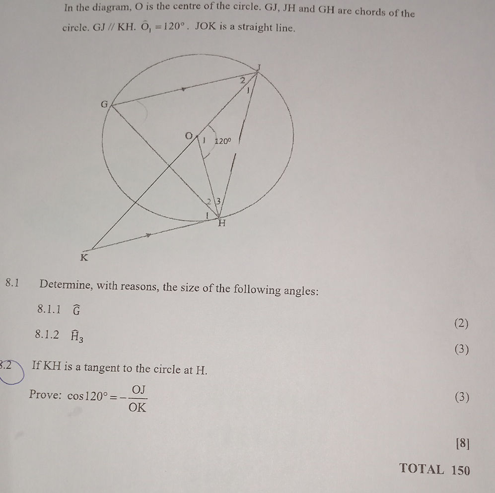 In the diagram, O is the centre of the | StudyX