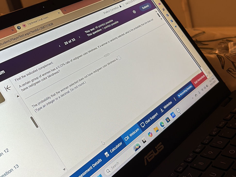 Find the indicated complement. A certain | StudyX