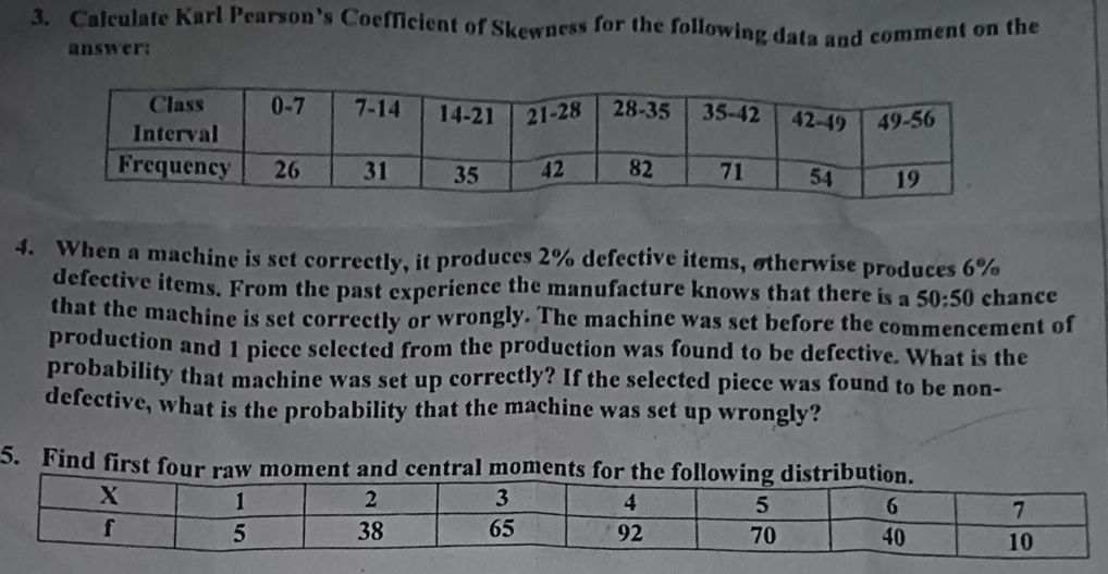 3. Calculate Karl Pearson's Coefficient of | StudyX