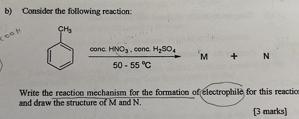 b) Consider the following reaction: ``` CH3 | StudyX