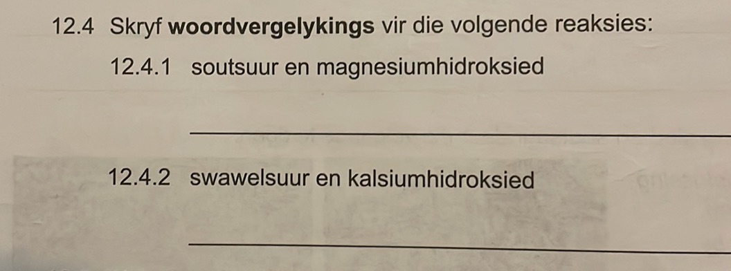 12.4 Skryf woordvergelykings vir die