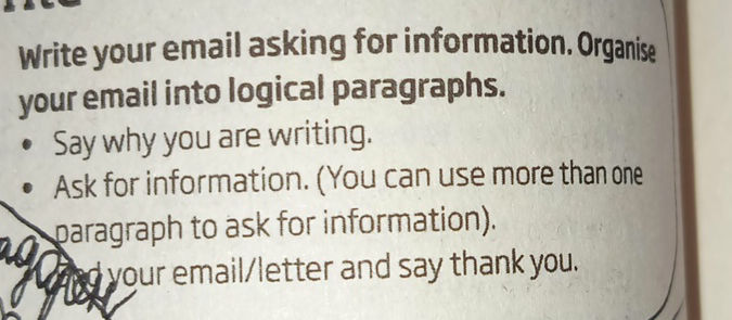 Write your email asking for information. | StudyX