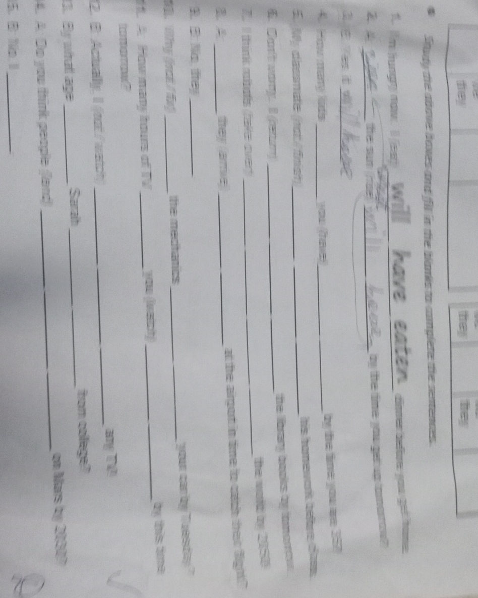 Study the above boxes and fill in the blanks | StudyX